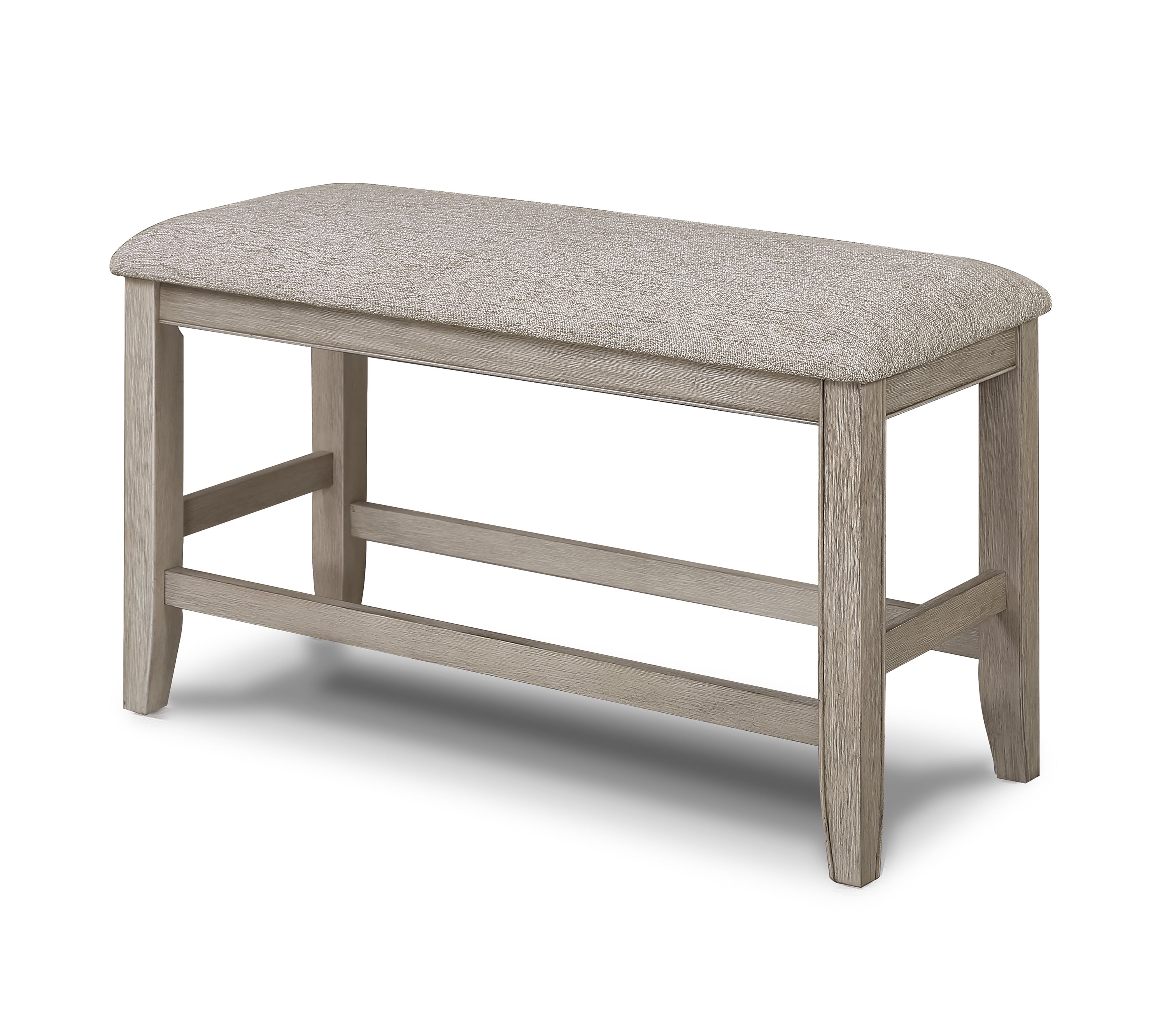 Farmhouse Style 1Pc Tan,Beige Gray Color Counter Height Bench Footrest ...