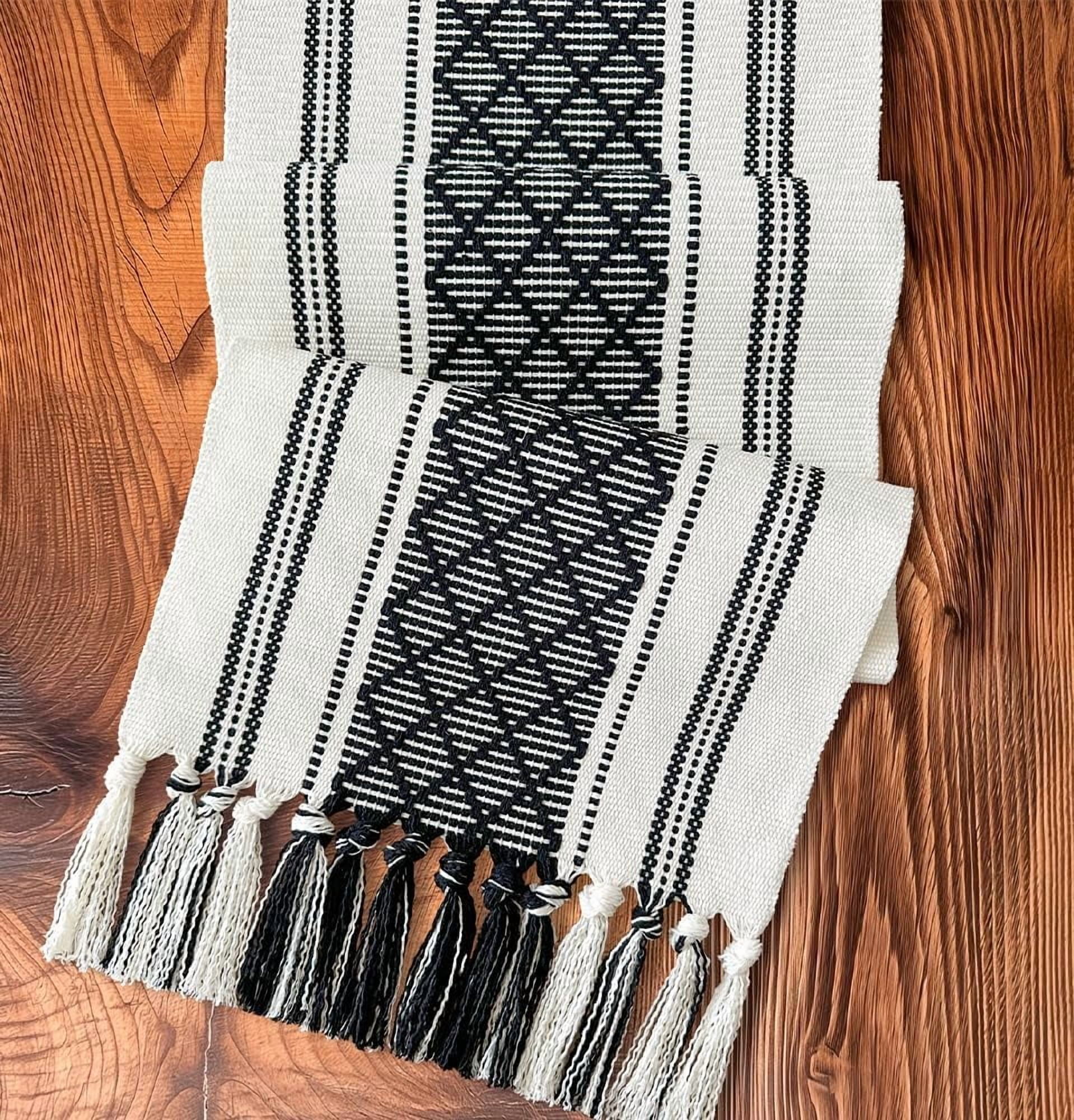 Farmhouse Style Braided Woven Table Runner Textured Woven Table Runner ...
