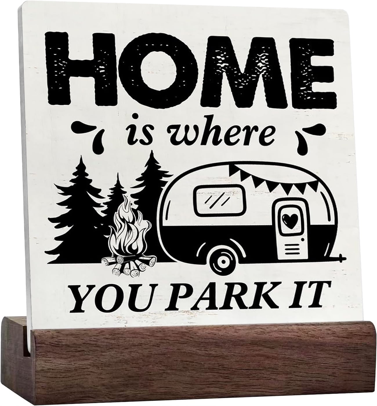 Farmhouse Style Camping Theme Ceramic Table Plaque Desk Decor Home is ...
