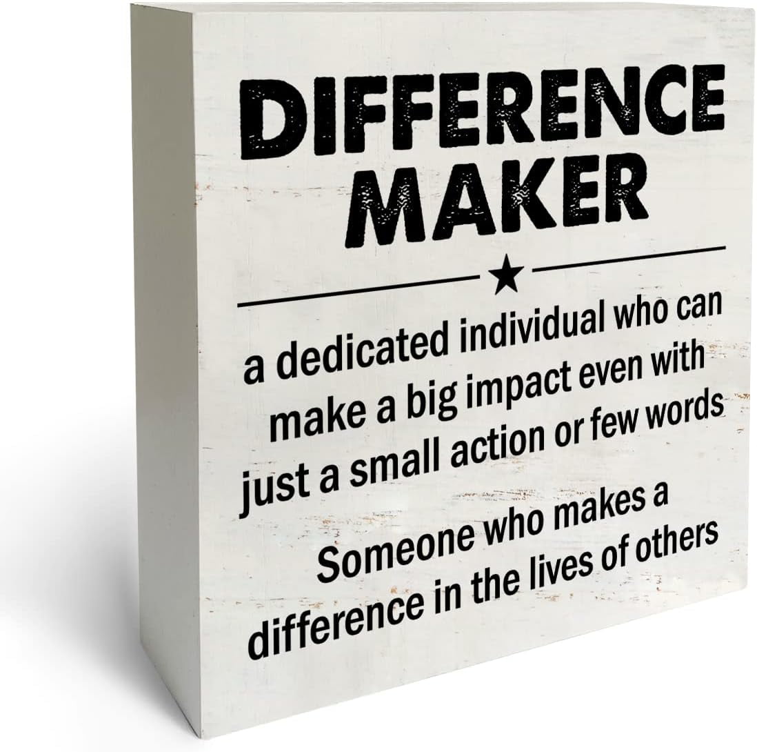 Farmhouse Style Difference Maker Definition Box Sign Wood Desk Sign ...
