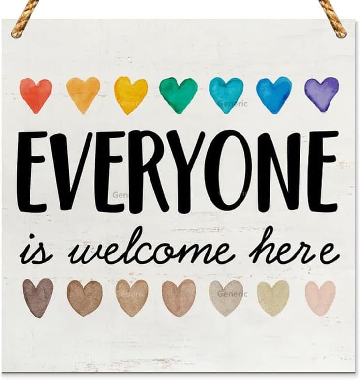Farmhouse Style Everyone is Welcome Here Sign Wood Sign Decor Lgbtq ...
