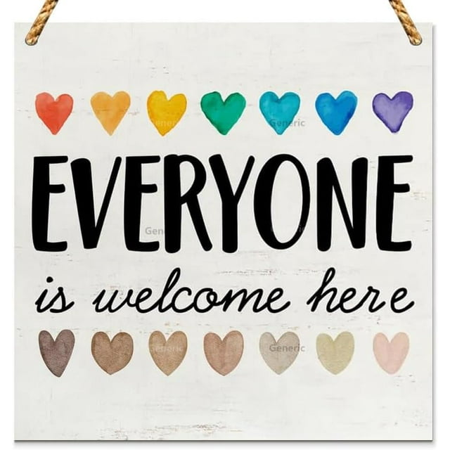 Farmhouse Style Everyone is Welcome Here Sign Wood Sign Decor Lgbtq ...