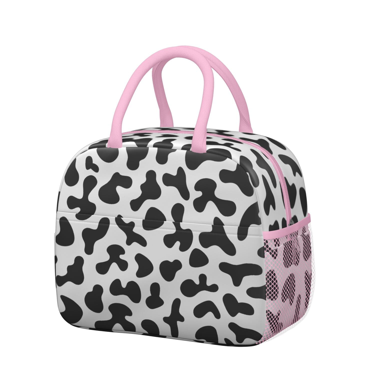 Farmhouse Style Insulated Lunch Tote - Cute Cow Print Thermal Lunch Bag ...