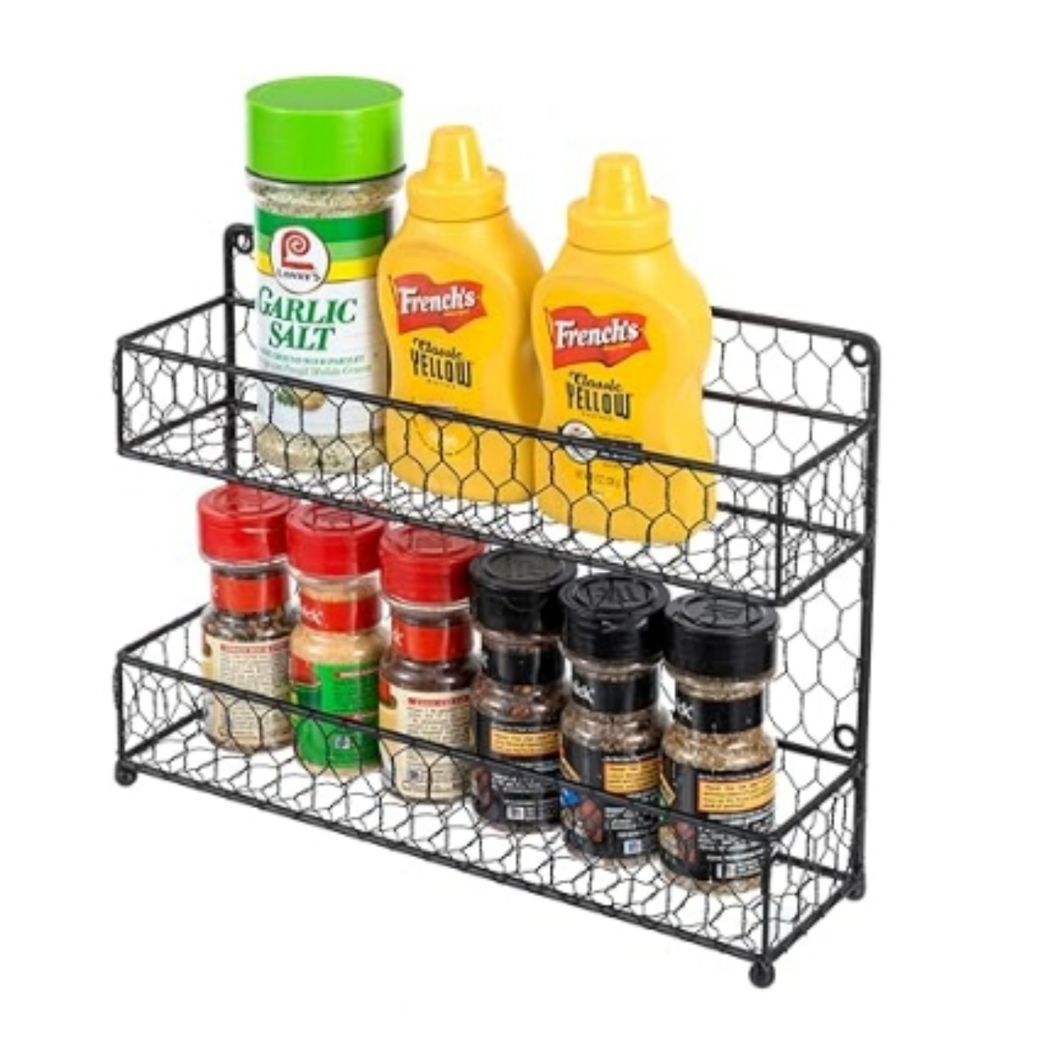Farmhouse Style Metal Wire Rack - Wall Mount or Kitchen Countertop 2 ...