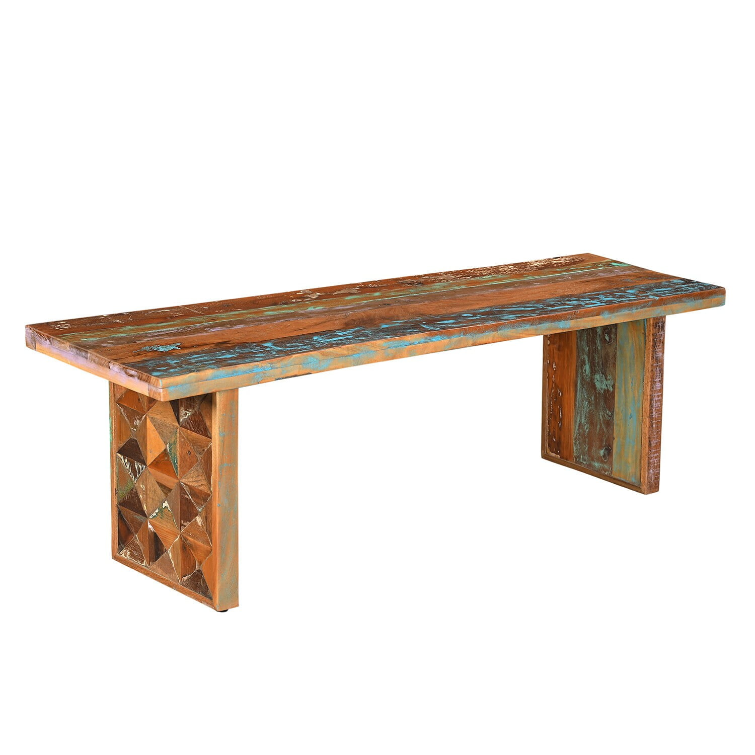Farmhouse Style Reclaimed Wood 60 in. Long Bench | Solid Wood Dining ...