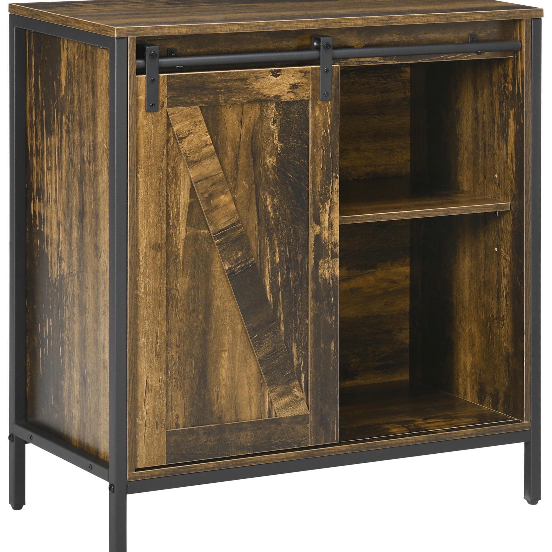 Farmhouse Style Storage Cabinet+Classic Sliding Barn Door Design ...