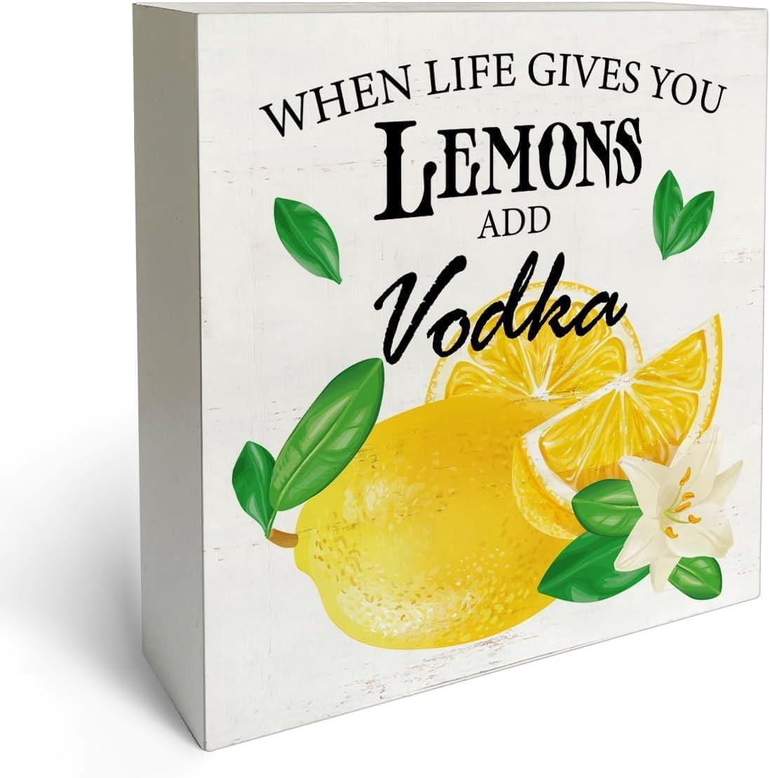Farmhouse Style When Life Gives You Lemons Quote Wood Box Sign Desk ...