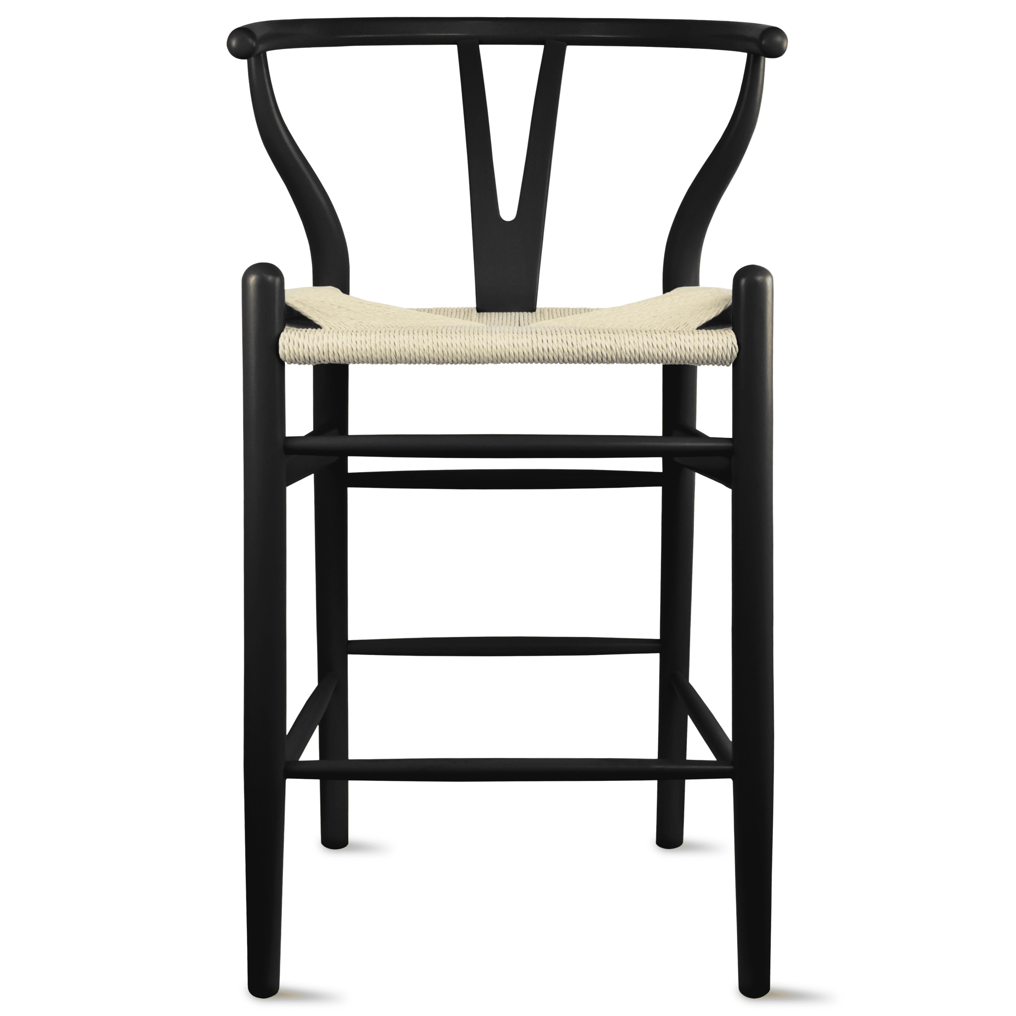 Farmhouse Style Wishbone Counter Height Bar Stool with Back Dark Light ...