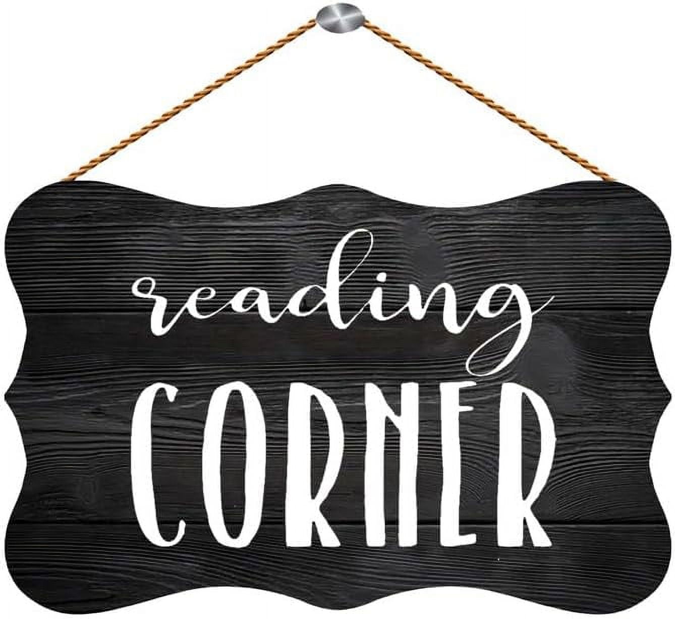 Farmhouse Style Wood Sign Reading Corner Wall Art Reading Corner Decor ...