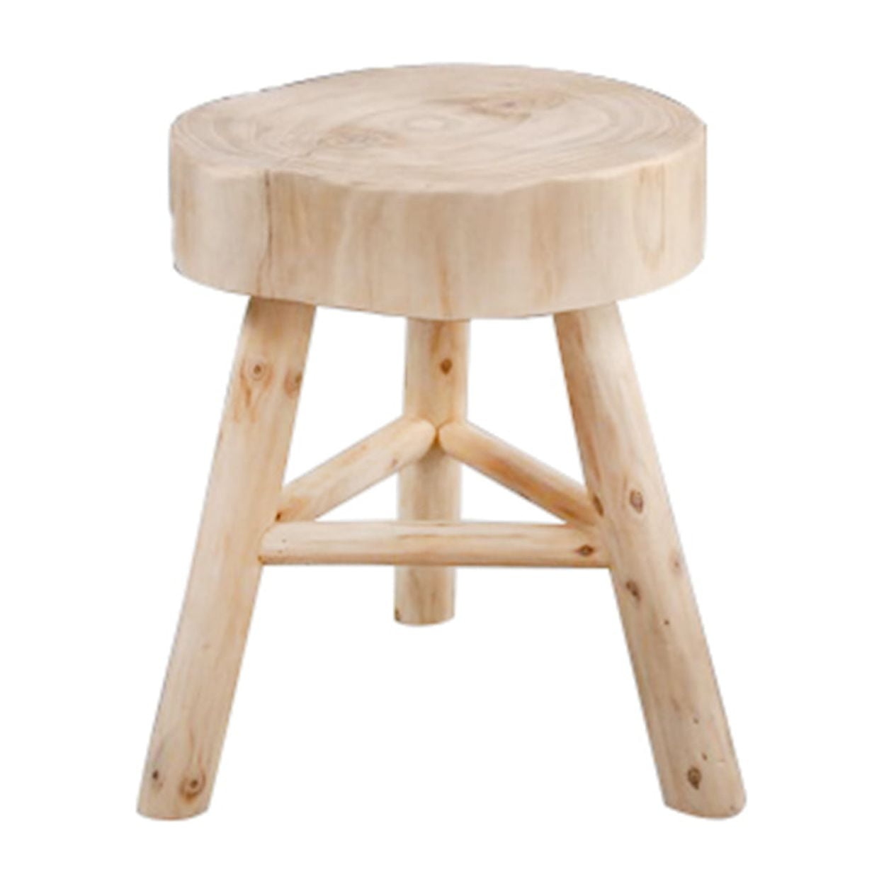 Farmhouse Style Wooden Stool with Angled Legs Supoort, Beige- Saltoro ...