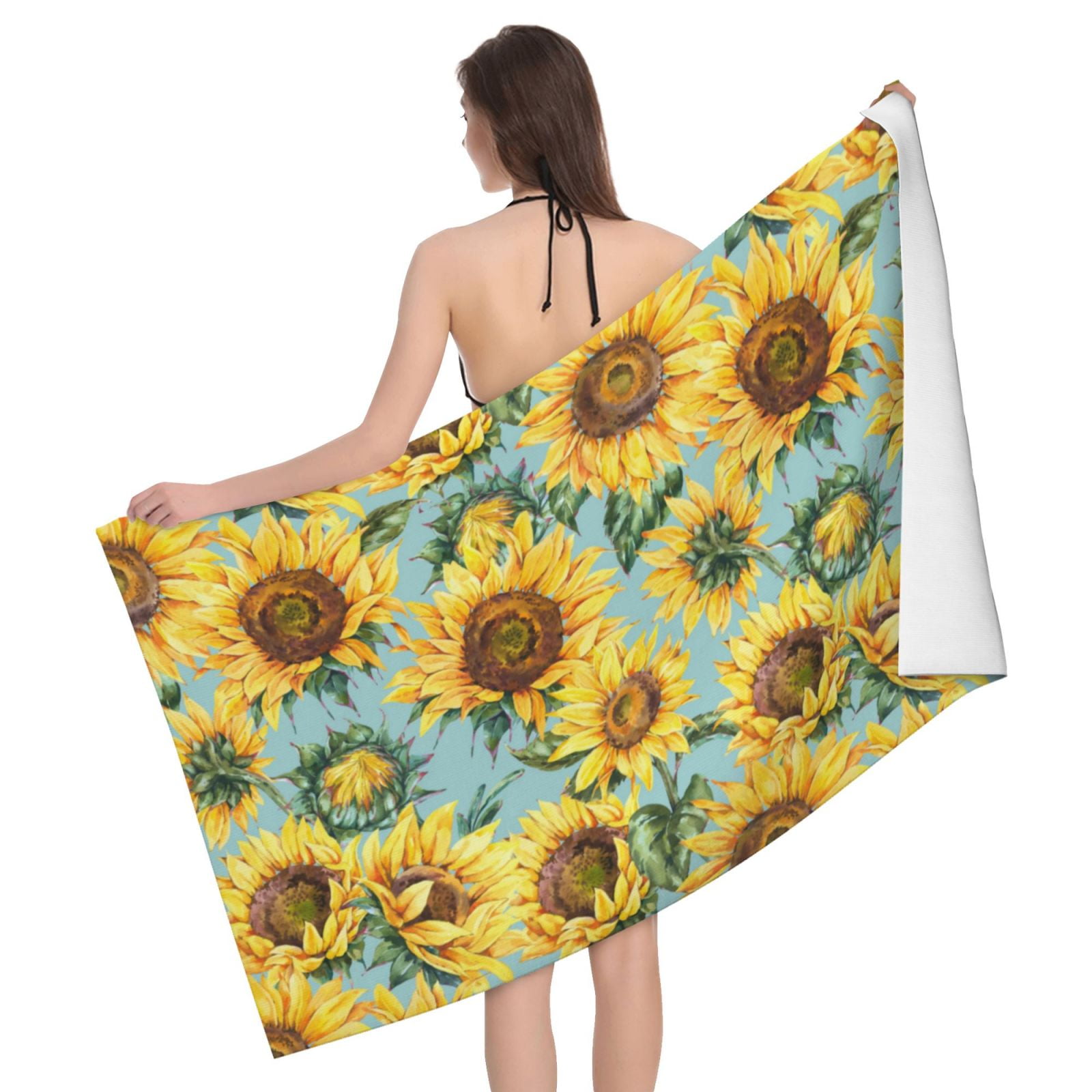 Farmhouse Sunflower Bath Towels, Microfiber Towel for Bathroom, Highly ...