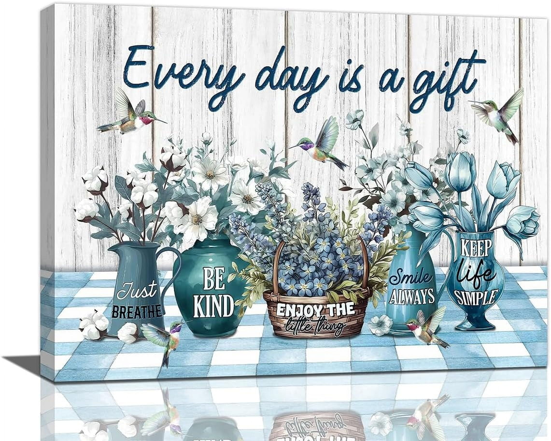 Farmhouse Sunflower Bathroom Decor Wall Art Rustic Flower Butterfly ...