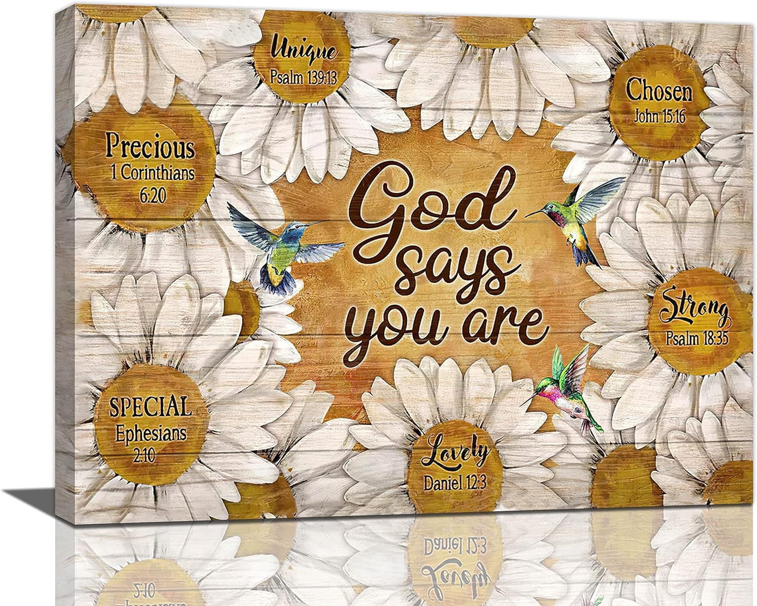 Farmhouse Sunflower Bathroom Decor Wall Art Rustic Flower Hummingbird ...