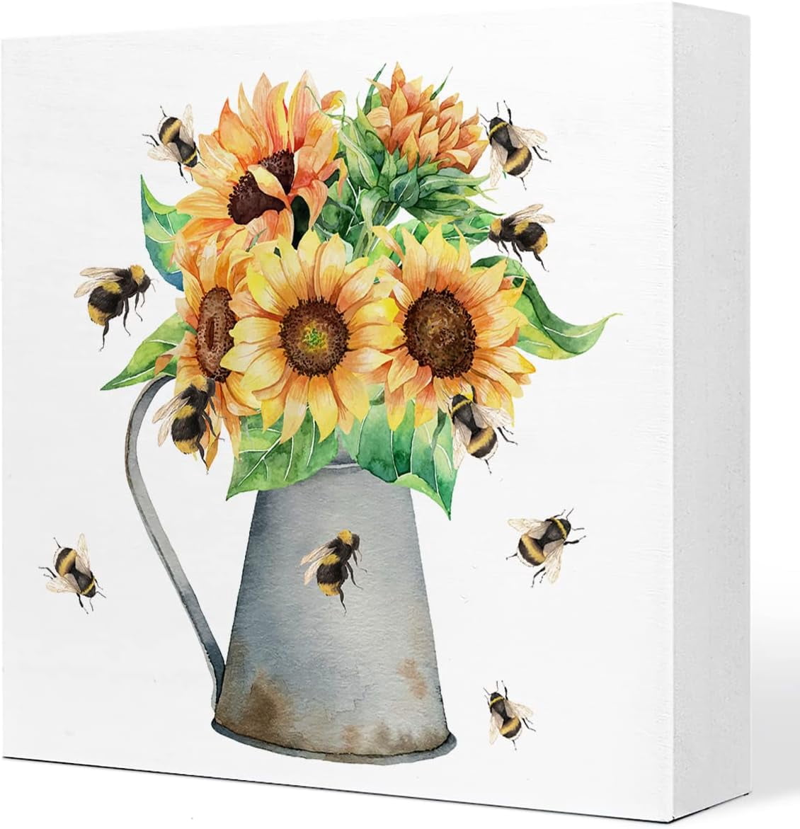 Farmhouse Sunflower Bouquet Honey Bees Wooden Plaque Sign,Rustic ...