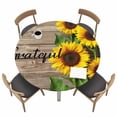 Farmhouse Sunflower Grateful Fitted Tablecloth with Elastic Edged ...