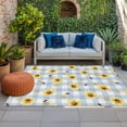 Farmhouse Sunflower Indoor Outdoor Rugs 4x6 Ft, Rustic Yellow Honey ...