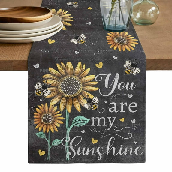 Farmhouse Sunflowers Table Runner, Summer Floral My Sunshine Vintage ...