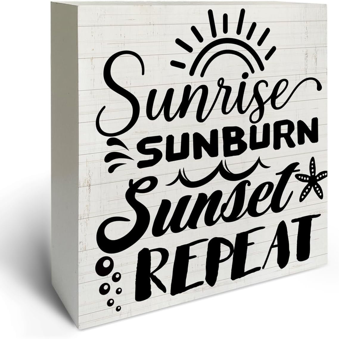Farmhouse Sunrise Sunburn Sunset Repeat Beach Wooden Box Sign Artwork ...