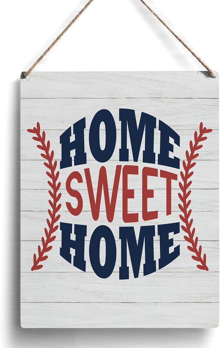 Farmhouse Sweet Home Baseball Wooden Sign Artwork, Baseball Wood Sign ...