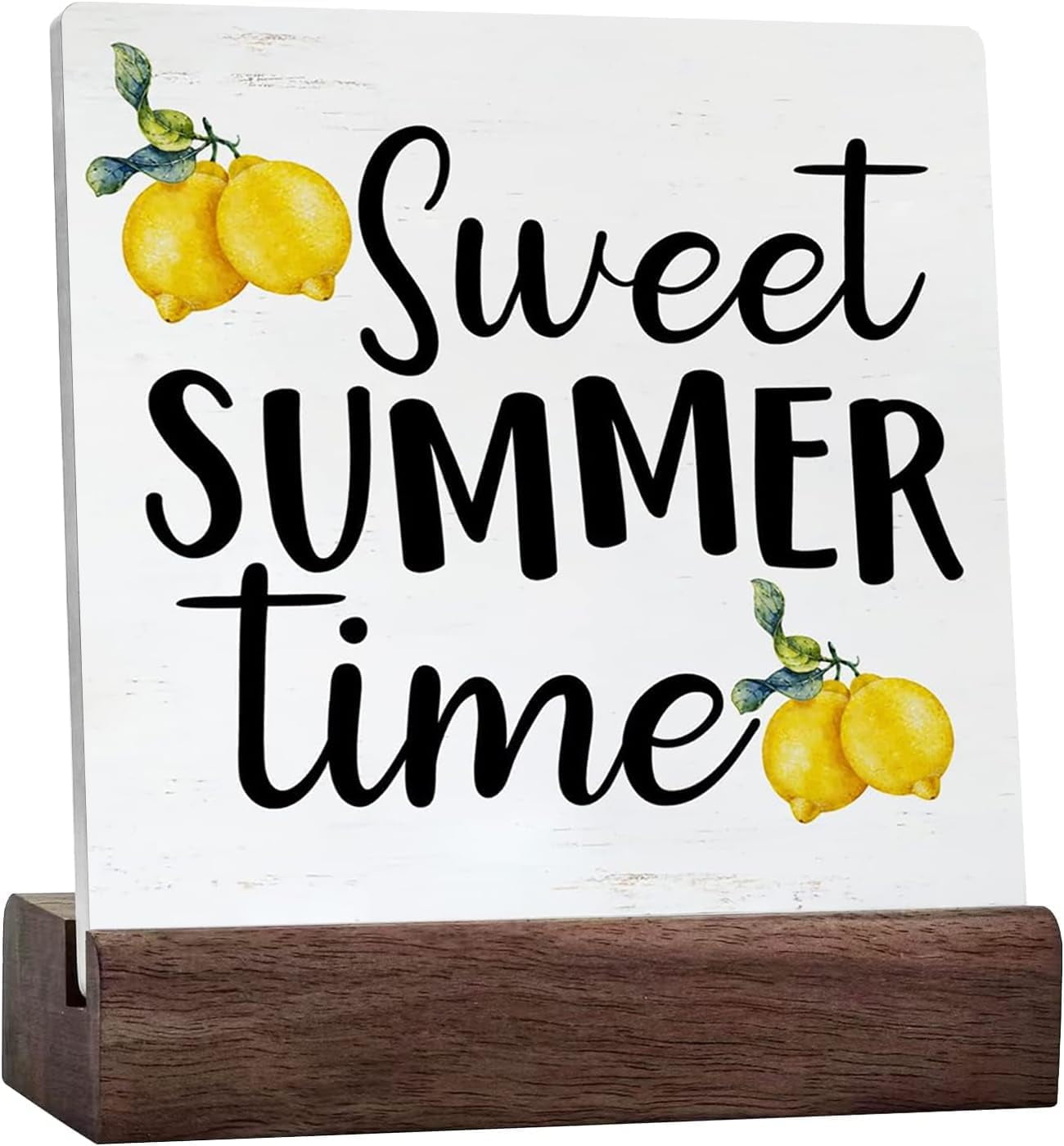 Farmhouse Sweet Summer Time Ceramic Table Sign Summer Lemon Theme Wood ...