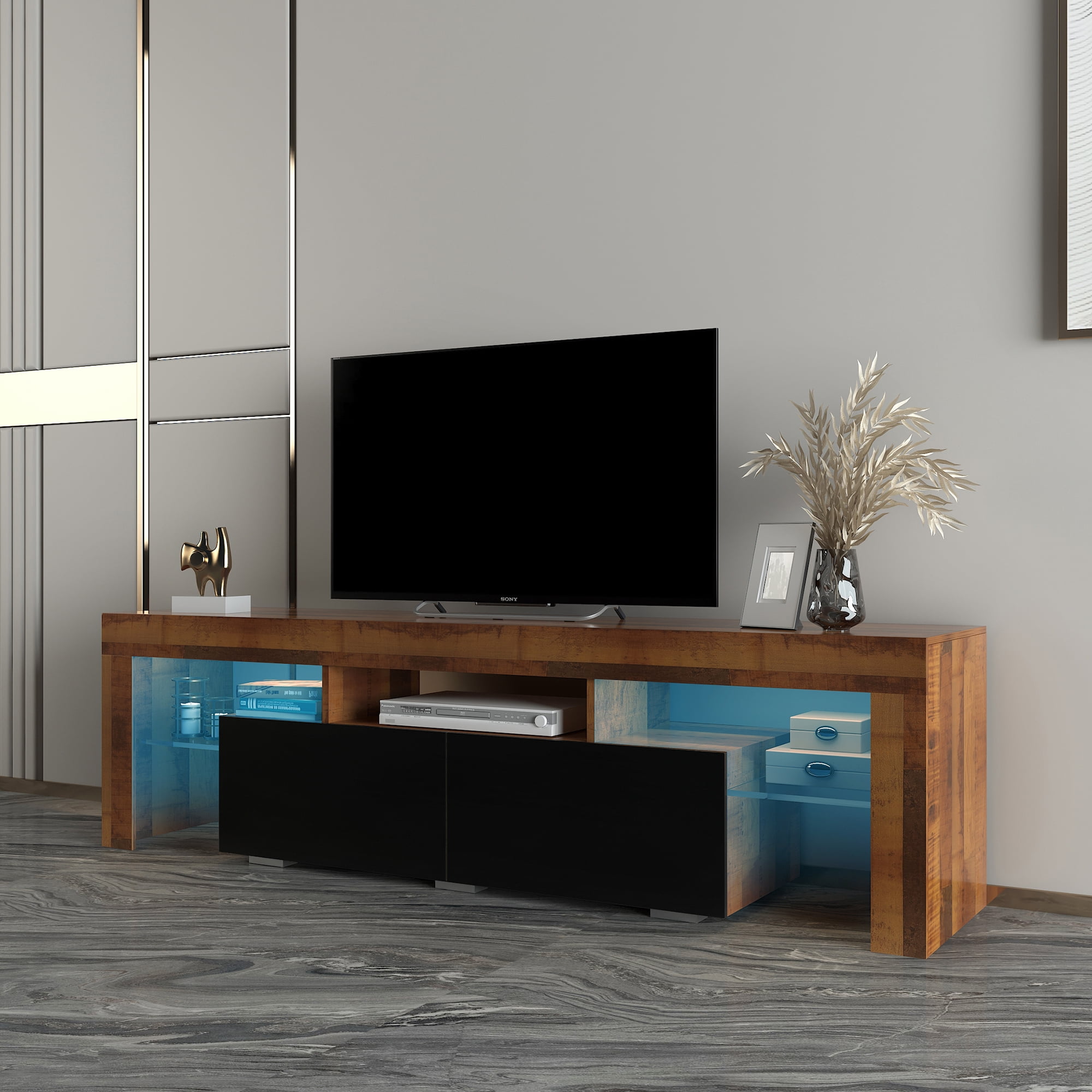 Farmhouse TV Console Table, Living Room Wooden TV Stand for 32-70 Inch ...