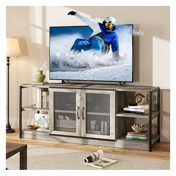 Farmhouse TV Stand for 65/75 Inch TVs, Entertainment Center with ...