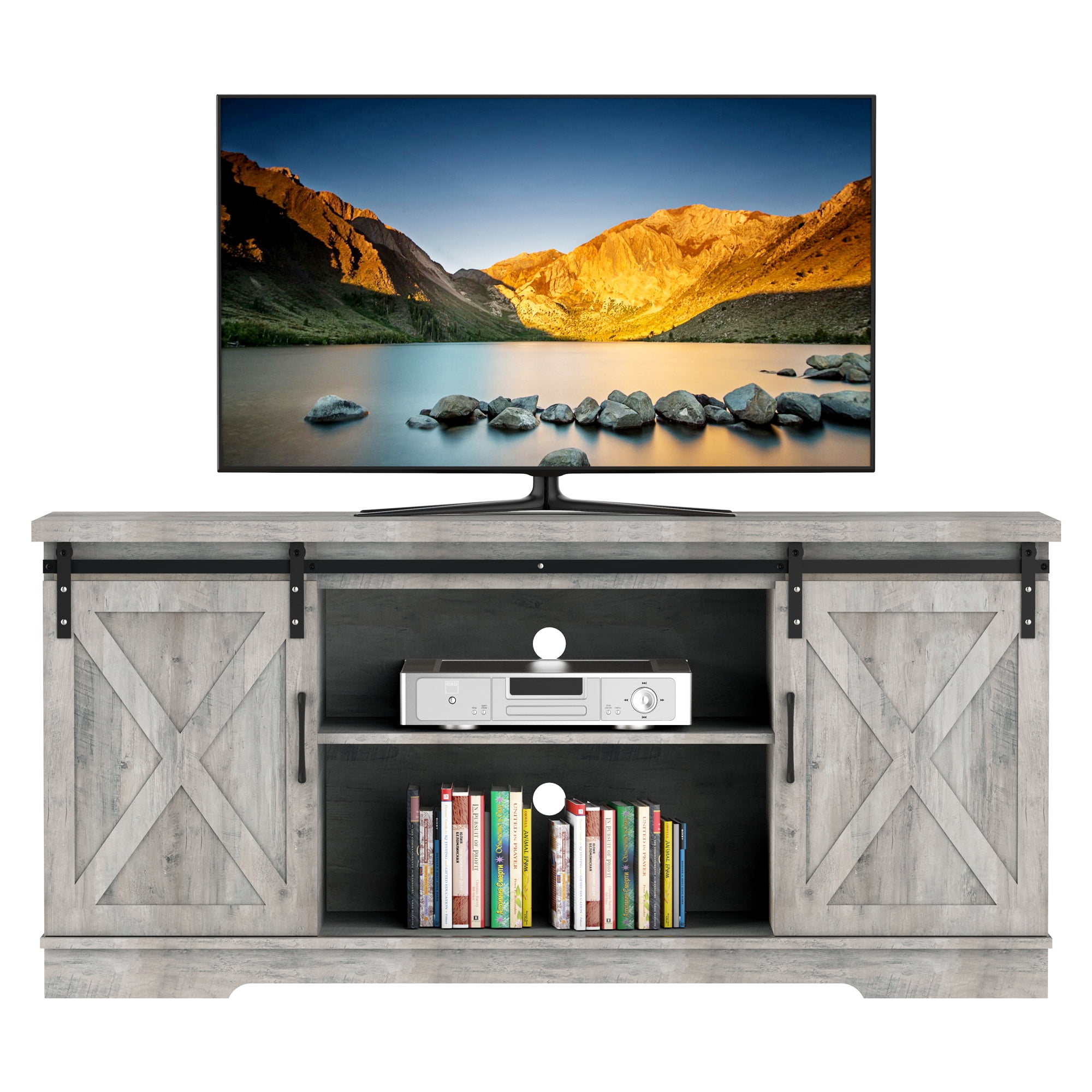 Farmhouse TV Stand for 65 Inch TV, Entertainment Center TV Media ...