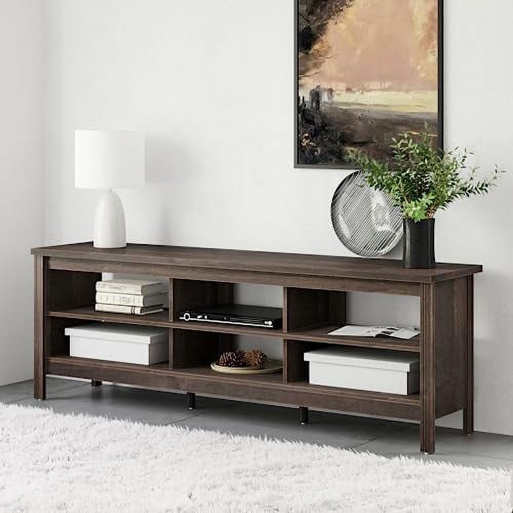 Farmhouse TV Stand for TVs up to 80 Inches White Oak Entertainment ...