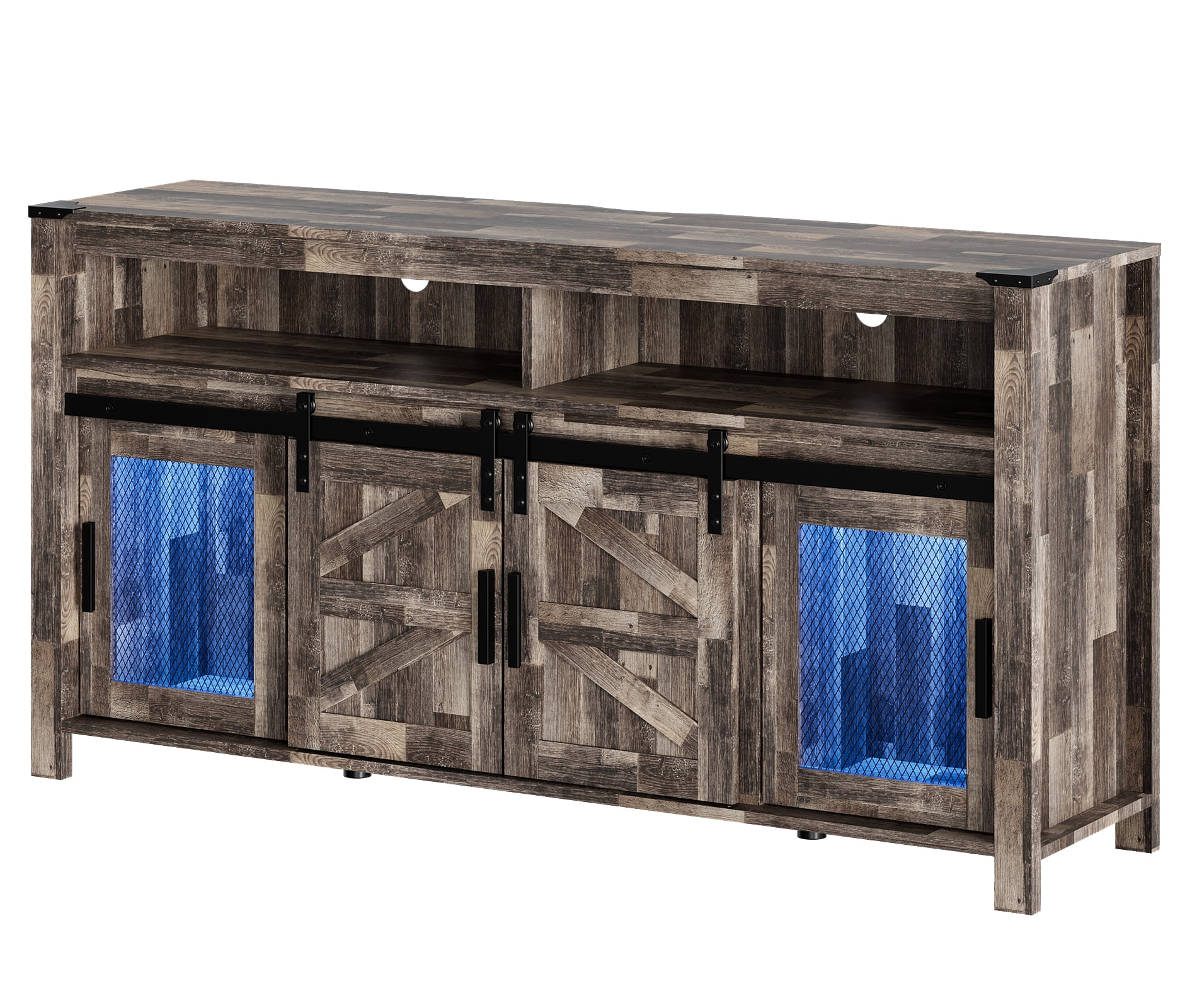 Free Shipping! Wampat Farmhouse TV Stand with Barn Doors, 65" LED ...