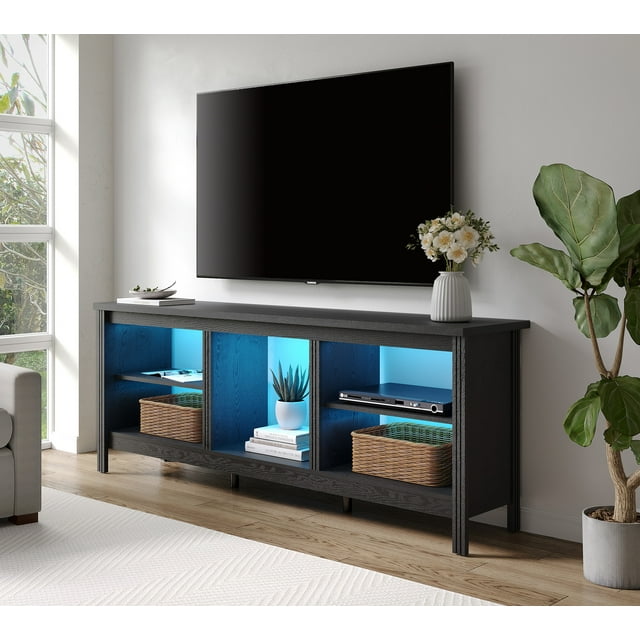 Farmhouse TV Stands for 75 inches Flat Screen, Wood Media Console ...