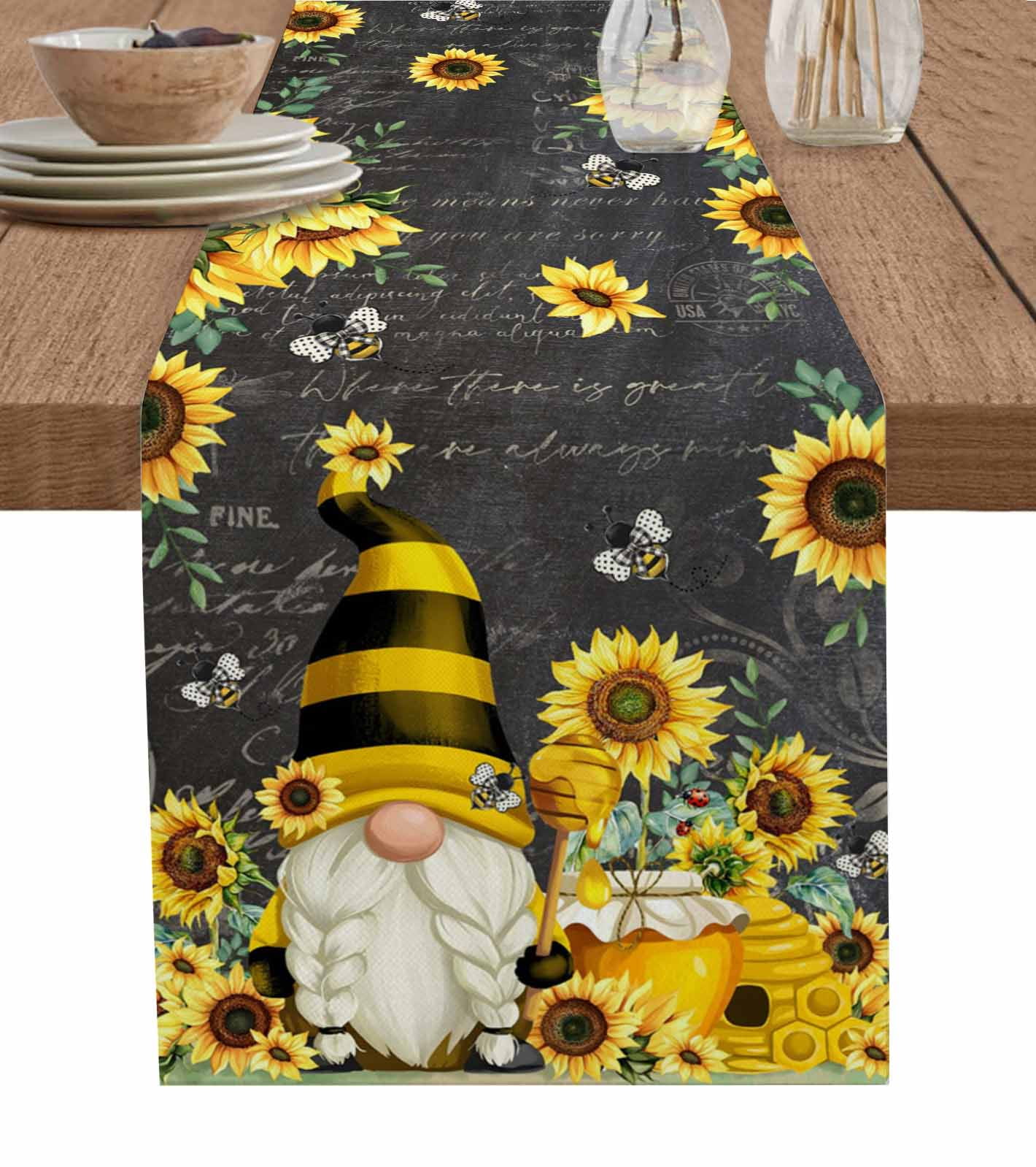 Farmhouse Table Runner Dresser Scarf 13 x 108 Inch Rustic Gnome ...