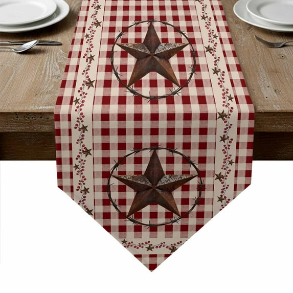 Farmhouse Table Runner Linen Burlap Table Runner 120 Inches Long ...