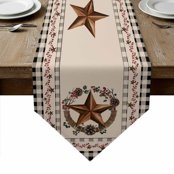 Farmhouse Table Runner Linen Burlap Table Runner 36 Inches Small ...