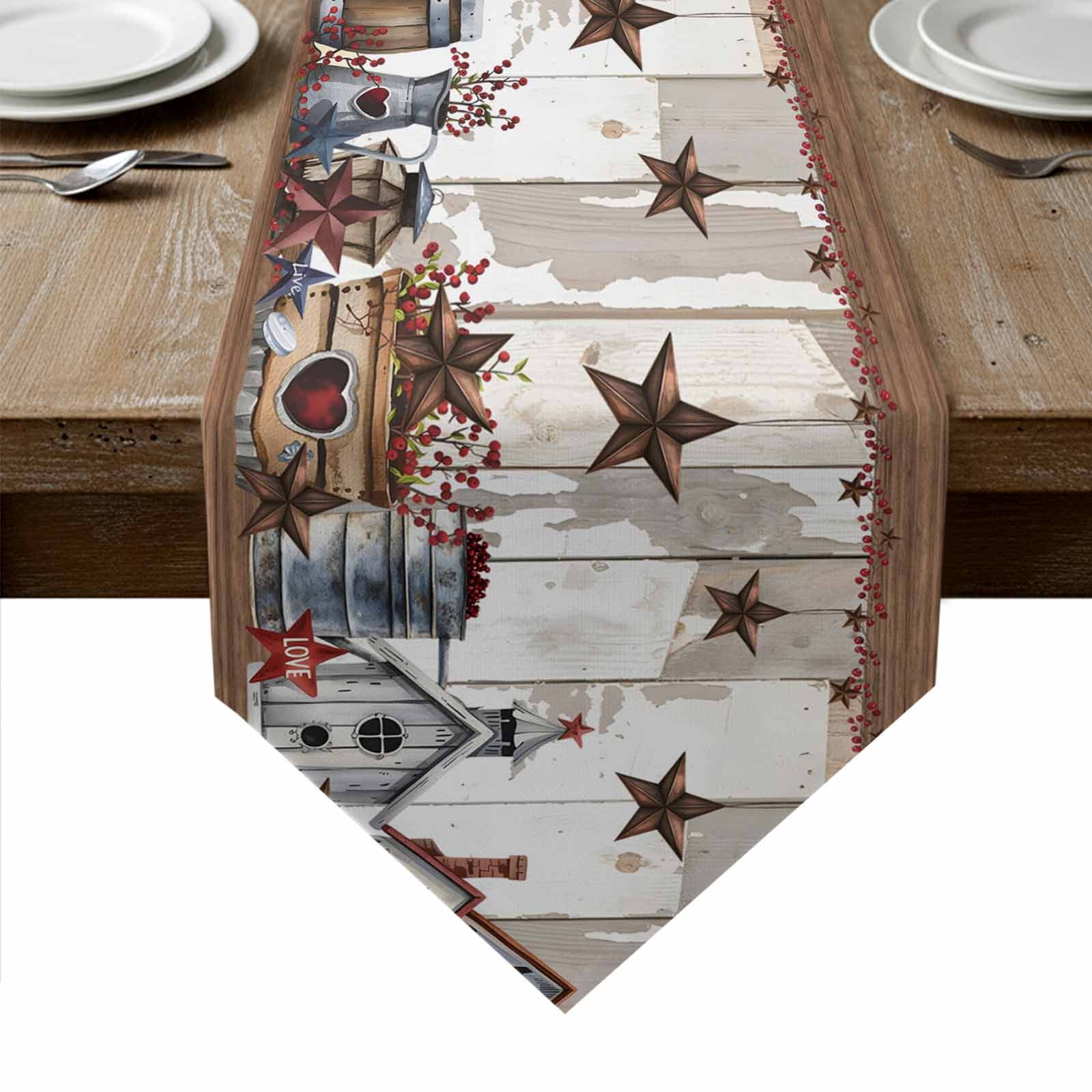 Farmhouse Table Runner Linen Burlap Table Runner 36 Inches Small ...