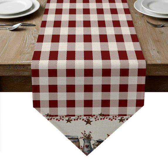 Farmhouse Table Runner Linen Burlap Table Runner 60 Inches Long ...