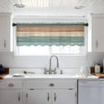Farmhouse Teal Brown Valance Curtains for Kitchen/Living Room/Bathroom ...