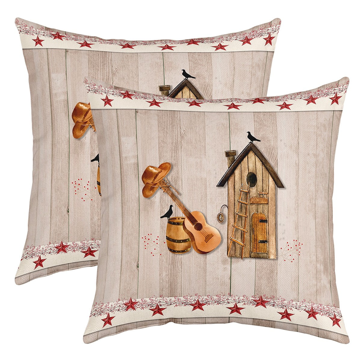 Farmhouse Theme Cushion Cases for Western Cowboy,Vintage Cabin Texas ...