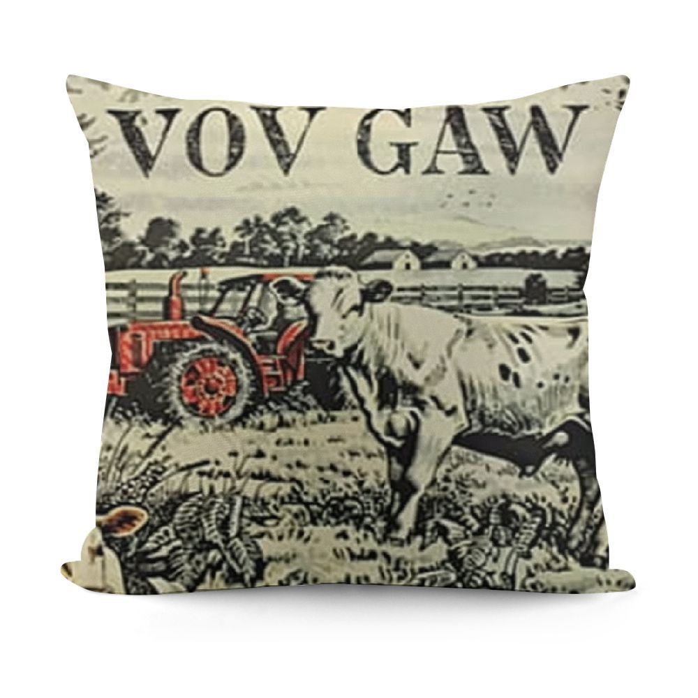 Farmhouse Throw Pillow Covers Cow Print Pillow Case Decorations Farm ...