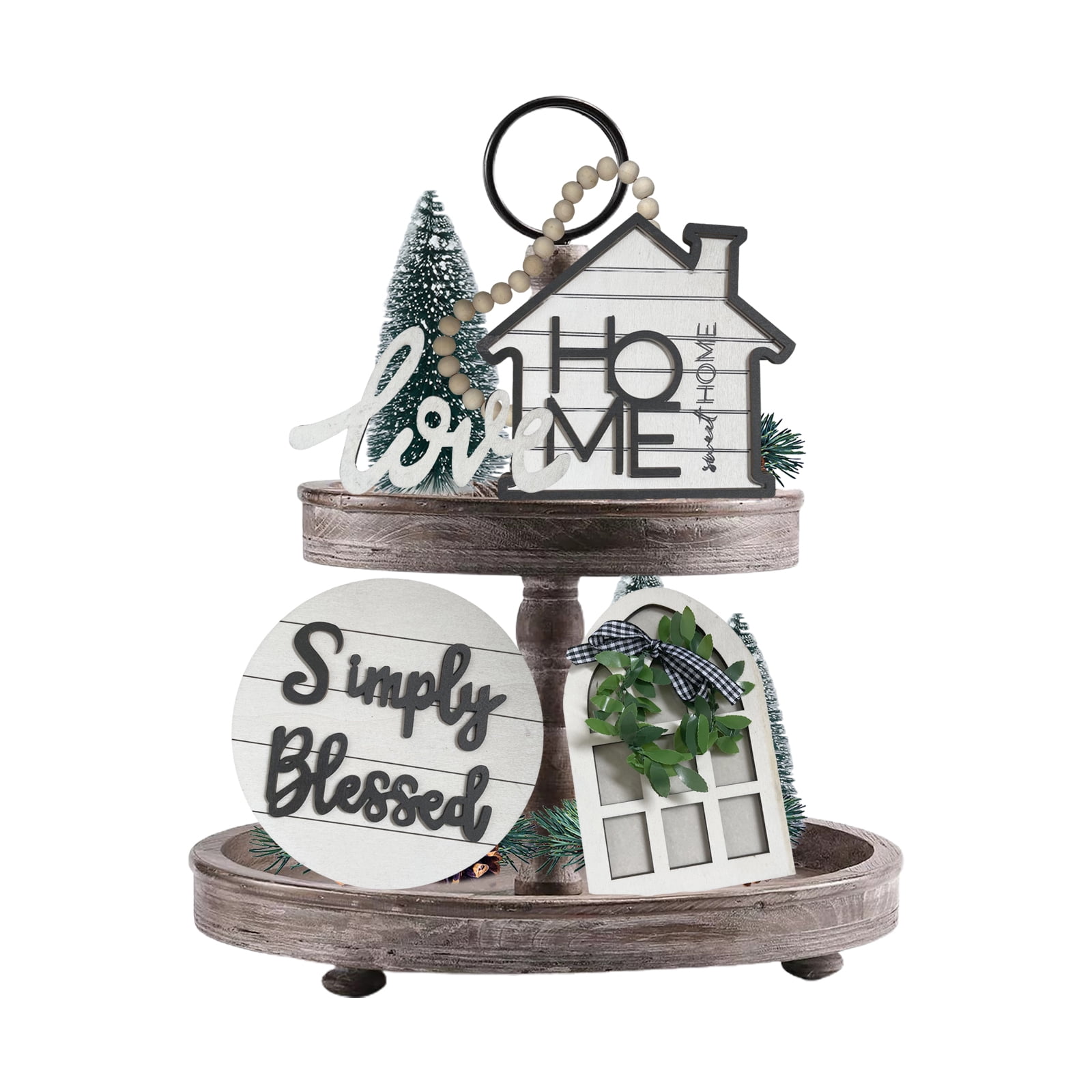 Farmhouse Tiered Tray Decor Handicrafts Centerpieces Decorations For ...