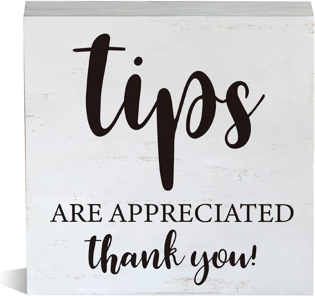 Farmhouse Tips Are Appreciated Thank You Wooden Box Sign Rustic Office ...