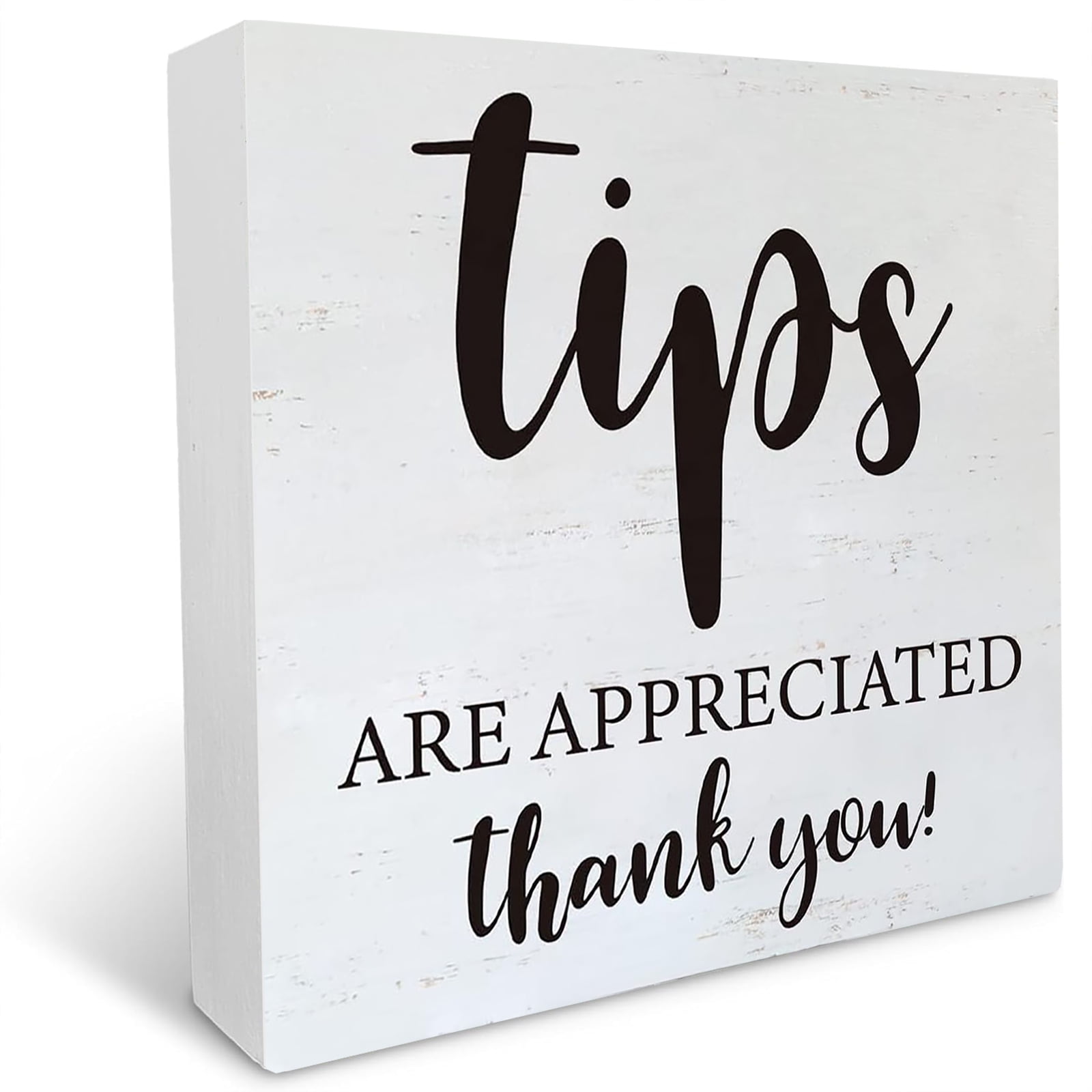 Farmhouse Tips are Appreciated Thank You Wooden Box Sign Rustic Office ...