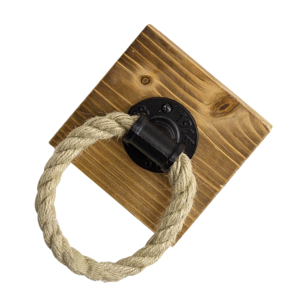 Farmhouse Towel Holder Rustic Hooks American Country Wooden Rope Rack ...