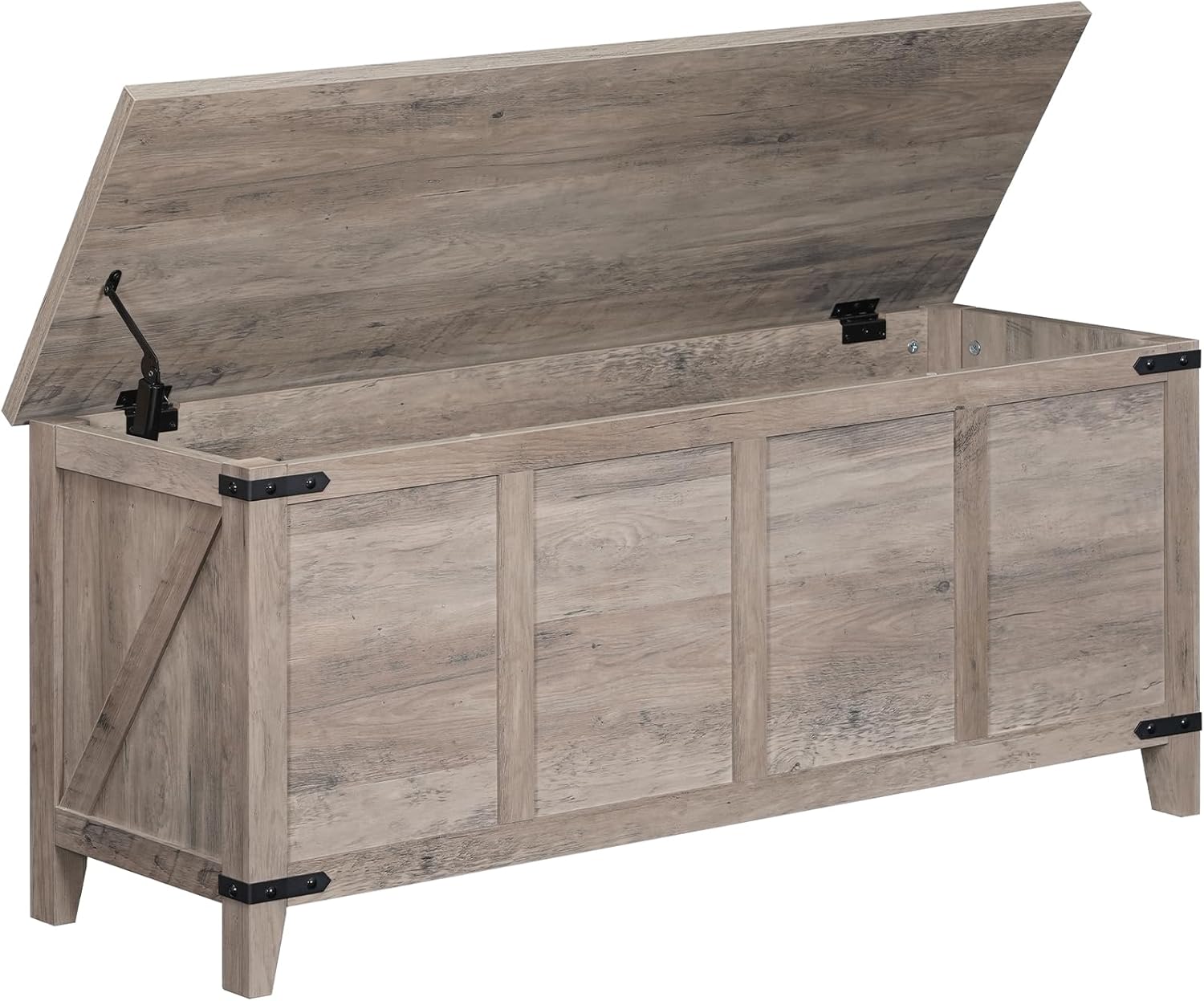 Farmhouse Toy Box, 47.2" Storage Bench with Geometric Style Front ...