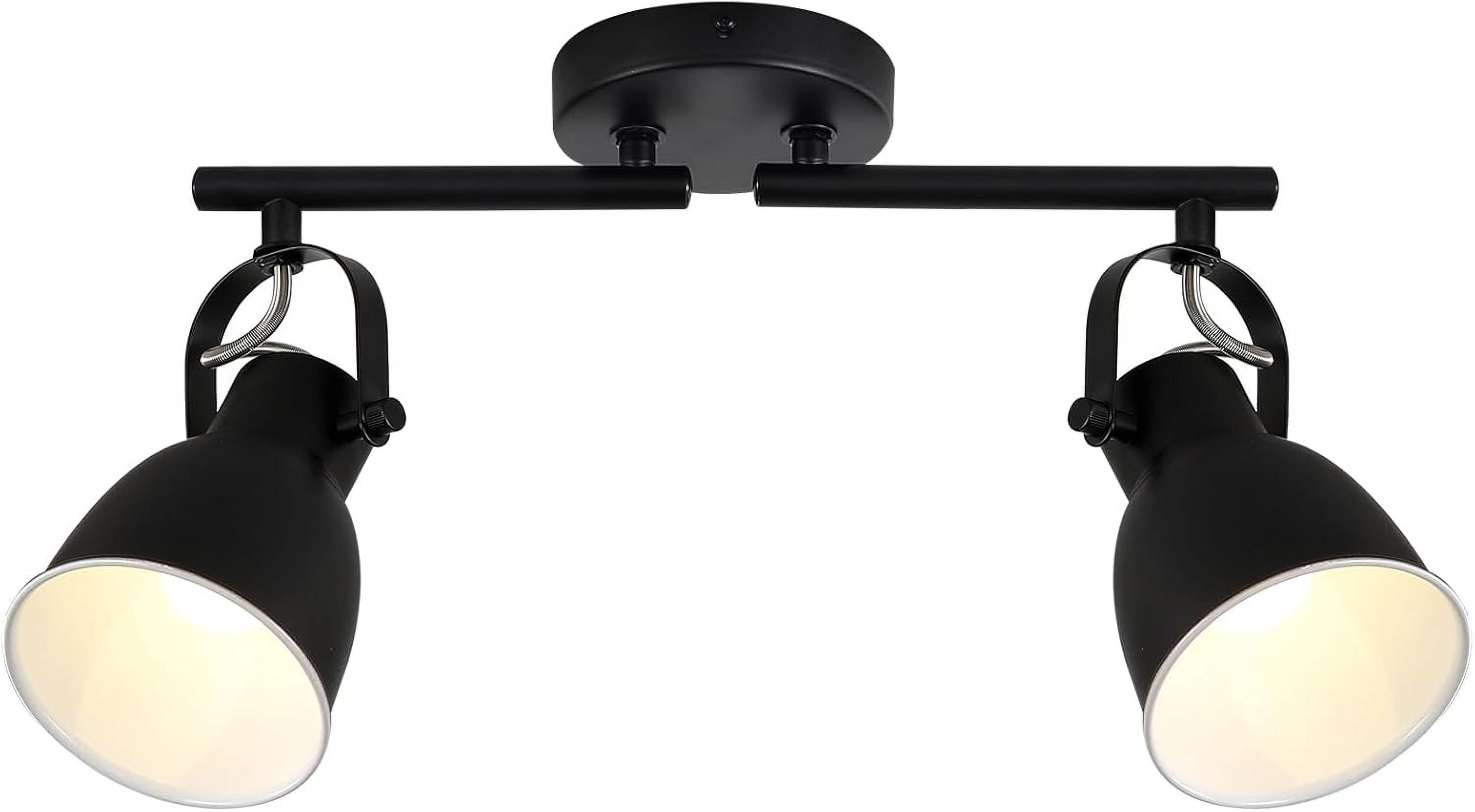 Farmhouse Track Lighting Wall Mount 2-Light Black Kitchen & Dining Room ...