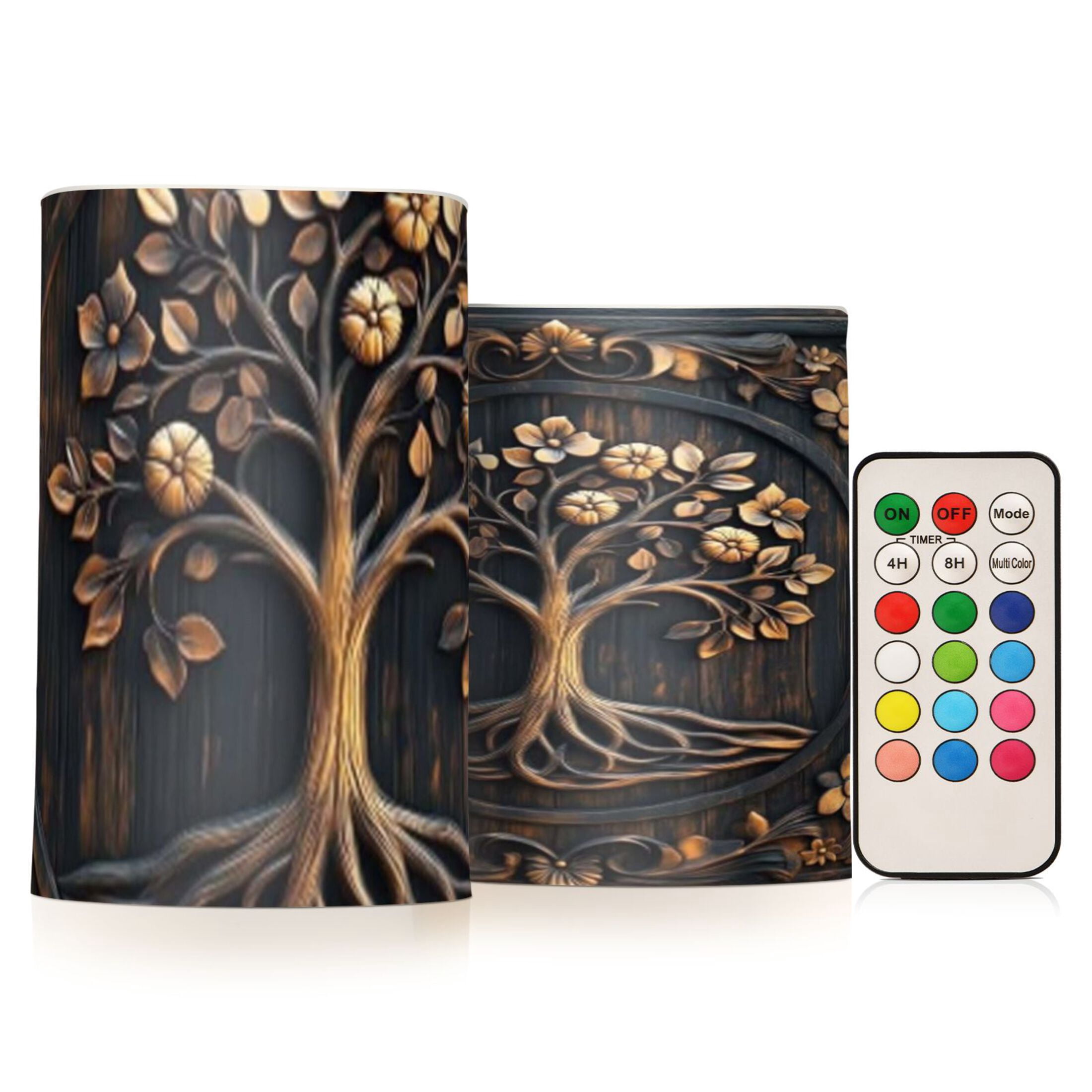 Farmhouse Tree Of Life Flickering Flameless Candles Battery Operated ...
