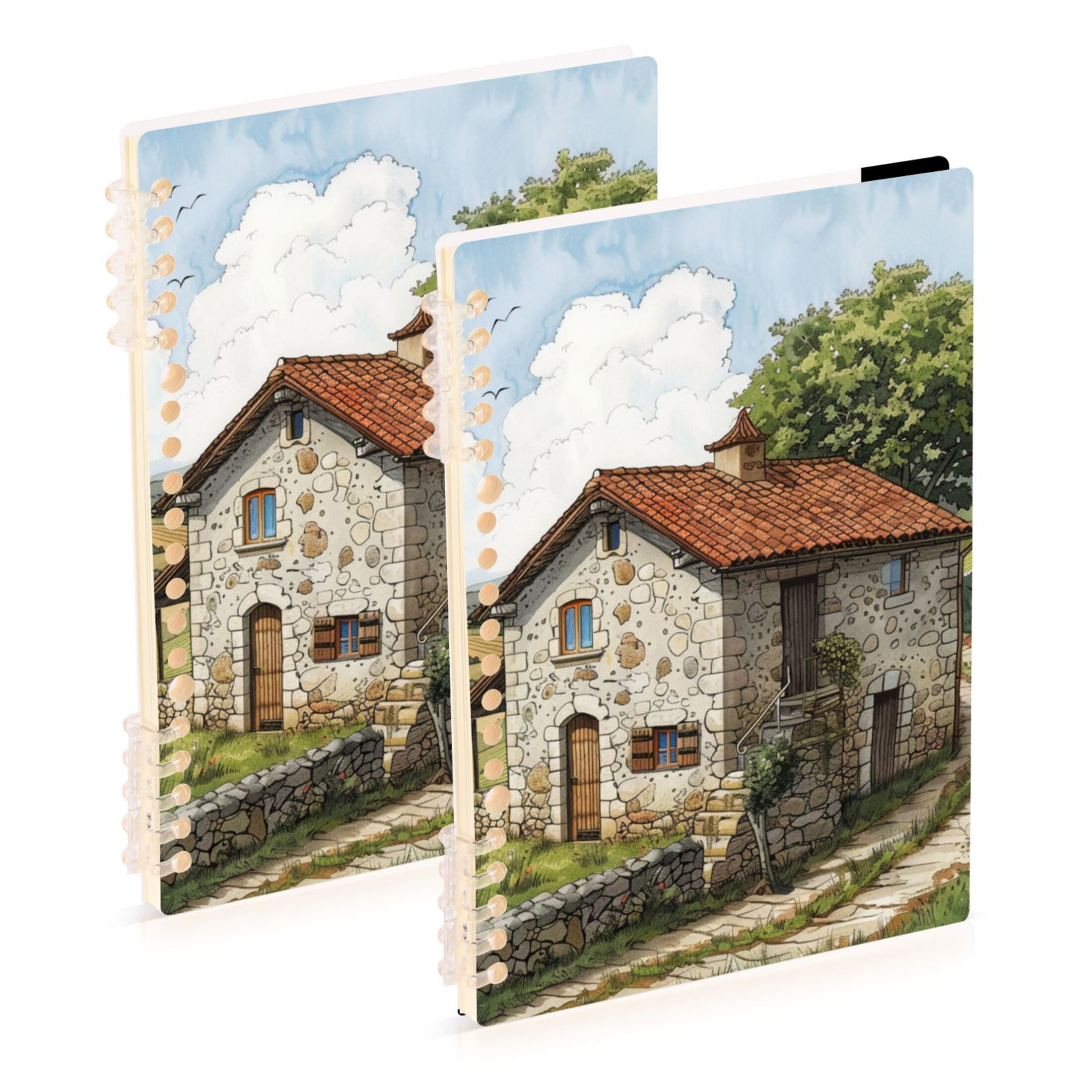 Farmhouse Trees Ring Binder Notebook Journey Note Diary College Ruled ...