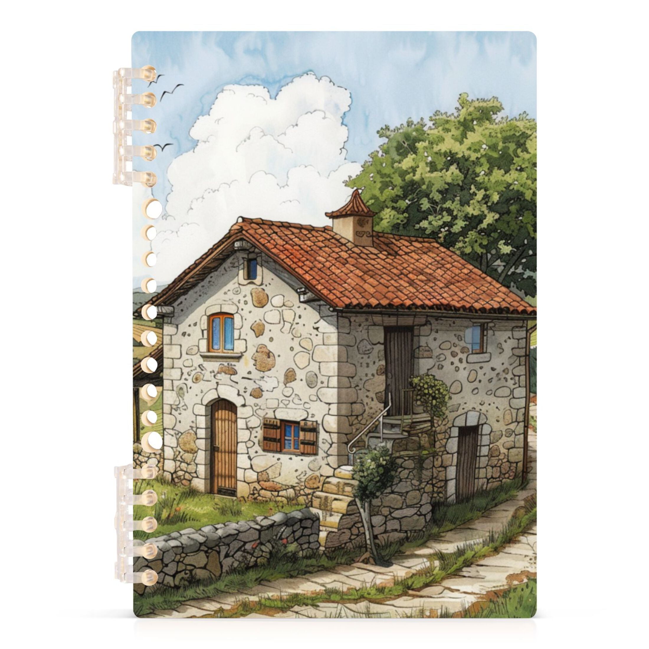 Farmhouse Trees Ring Binder Notebook Journey Note Diary College Ruled ...