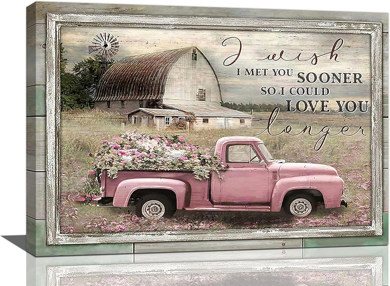 Farmhouse Truck Wall Art Country Landscape Canvas Painting Prints ...