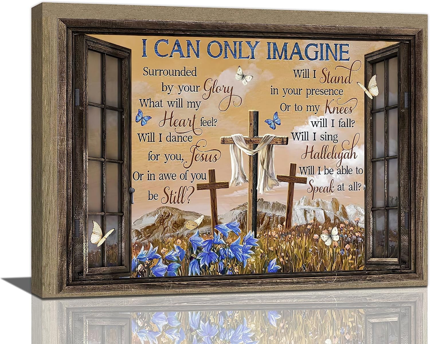 Farmhouse Tulip Wall Art Christian I Can Only Imagine Bible Verse ...