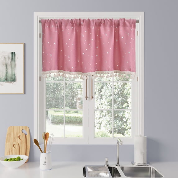 Farmhouse Valance for Windows, Semi Sheer Small Window Kitchen Valance ...